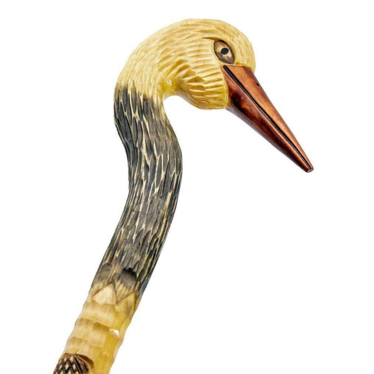 Hand-carved Wooden Crane, Stork Walking Stick, Cane