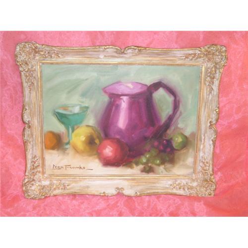 Vintage Leon Franks Fruits Goblet Jug Painting #1844270