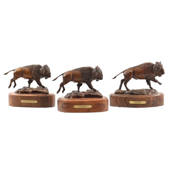Dave Hodges Running Buffalo Bronze Sculptures