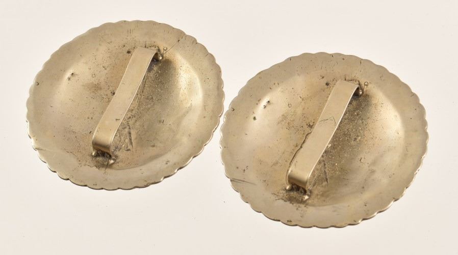 Pair of Large Silver Mexican Eagle Saddle Conchos