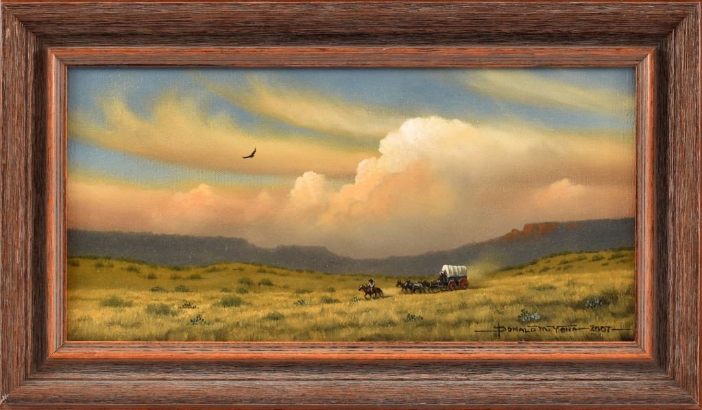 Don Yena "Wagon Out West" Oil Painting
