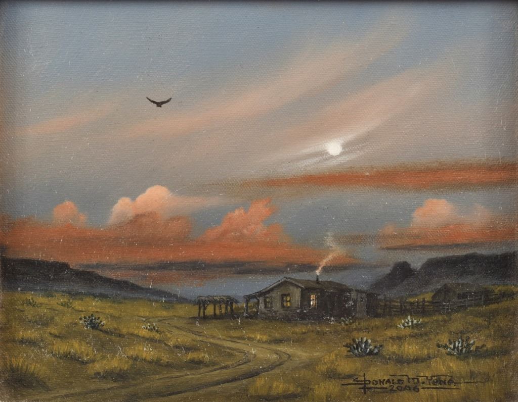 Don Yena "Little House Out West" Oil Painting