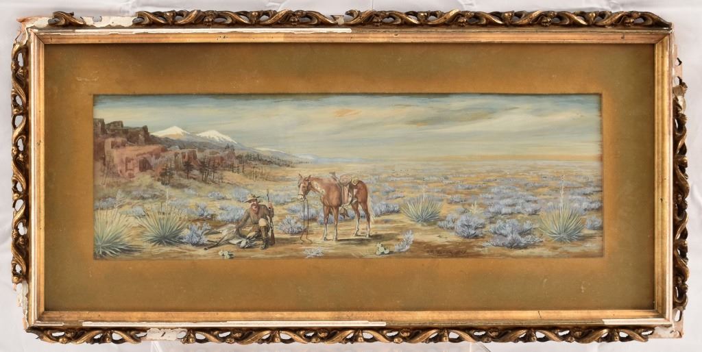 Western Antelope Hunting Scene Painting