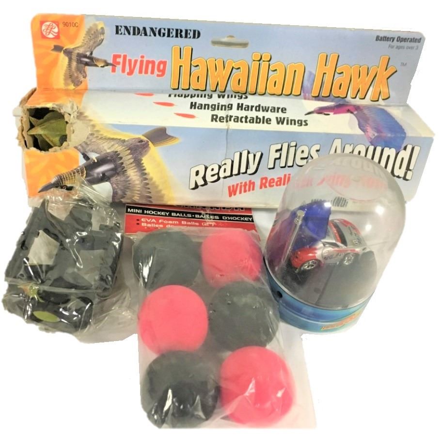 Toys - Remote control car and battery operated hawk