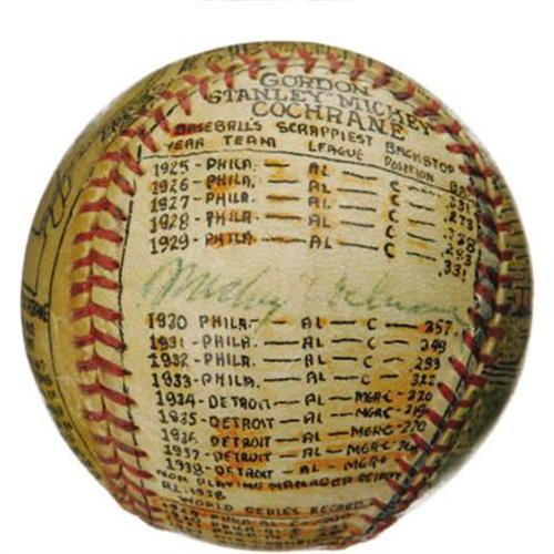 Sosnak Art Mickey Cochrane Signed Baseball