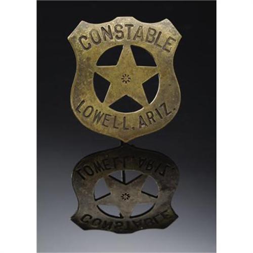 LOWELL, ARIZONA CONSTABLE BADGE - ca. 1890. This