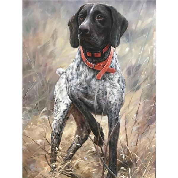 Hunting Dog Oil Painting, German Shorthaired Pointer