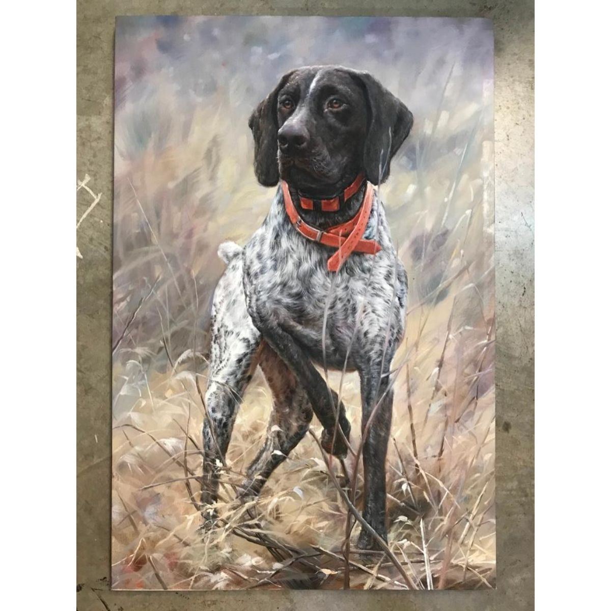 Hunting Dog Oil Painting, German Shorthaired Pointer