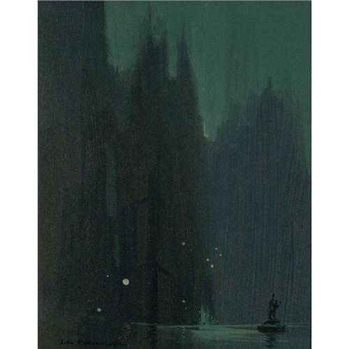 FLUORESCENT ACRYLIC PAINTING JOHN PLUMER LUDLUM