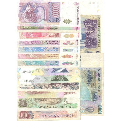 Lot of 15 Argentina notes, look