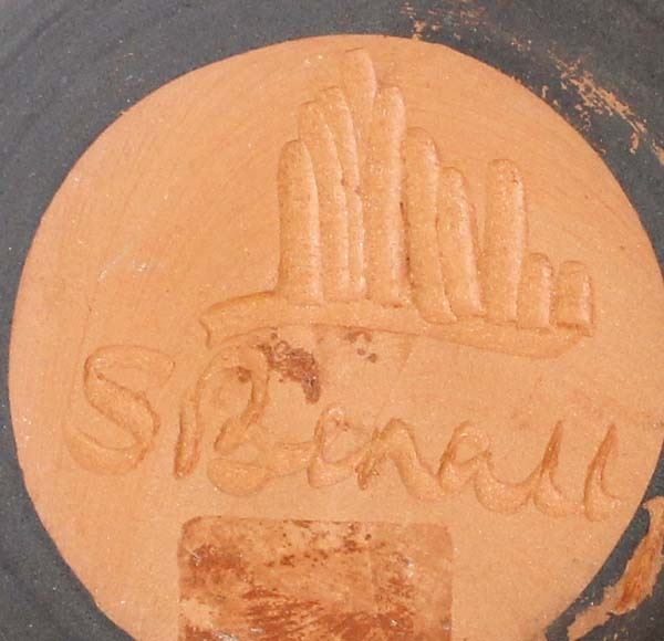 Navajo Etched Ceramic Pottery Jar by S. Benally