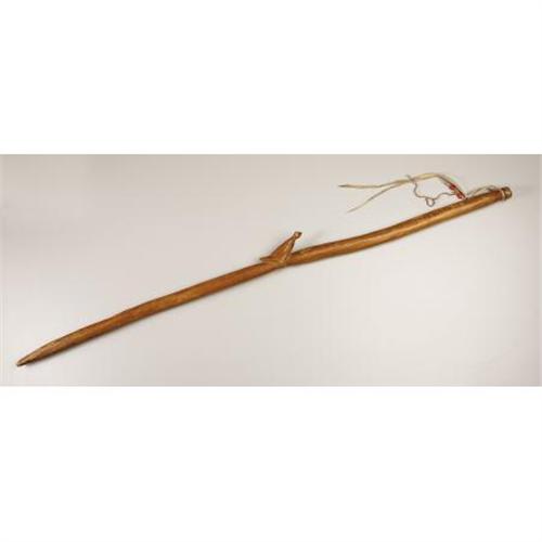 A CROW CARVED WOOD DIGGING STICKc. 18