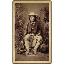 “NANA” APACHE INDIAN CHIEF. A. F. RANDALL, CABIN