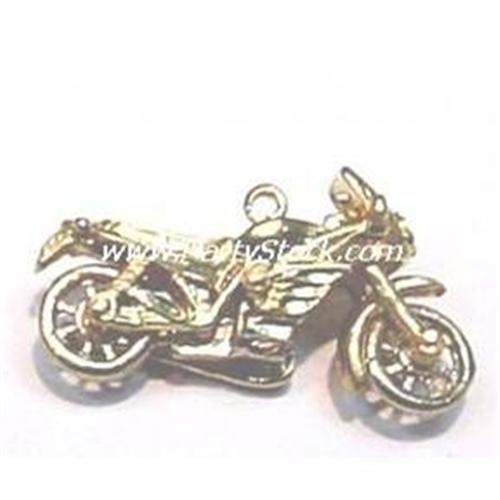 Solid 14K Gold Motorcycle Pendant Charm Harley Davidson