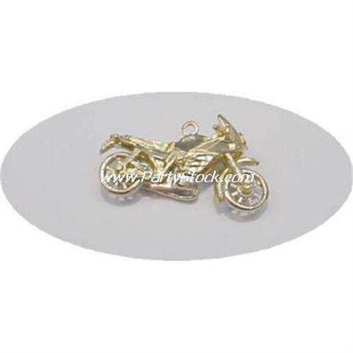 Solid 14K Gold Motorcycle Pendant Charm Harley Davidson