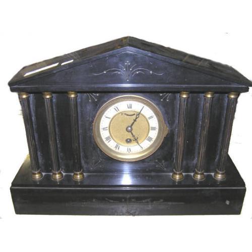Black Slate Neoclassical Mantle Clock #1863091