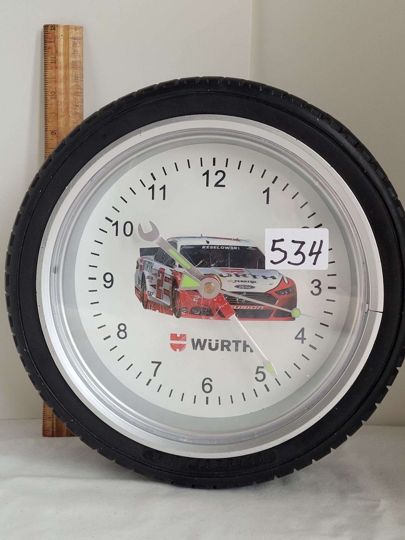 Wurth Racing, battery operated tire clock.