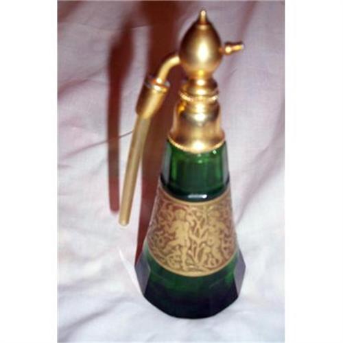 Antique Brass & Glass 1880 Perfume Bottle #1890796