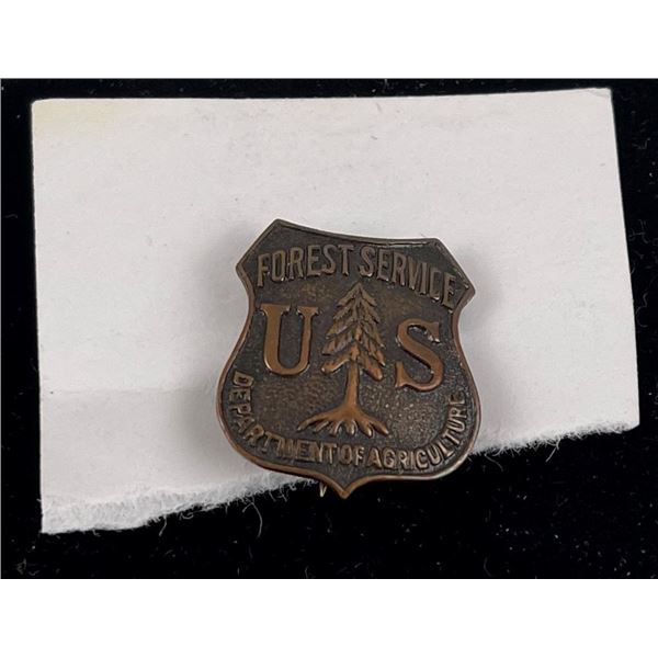 Antique US Forest Service Shield Collar Badge