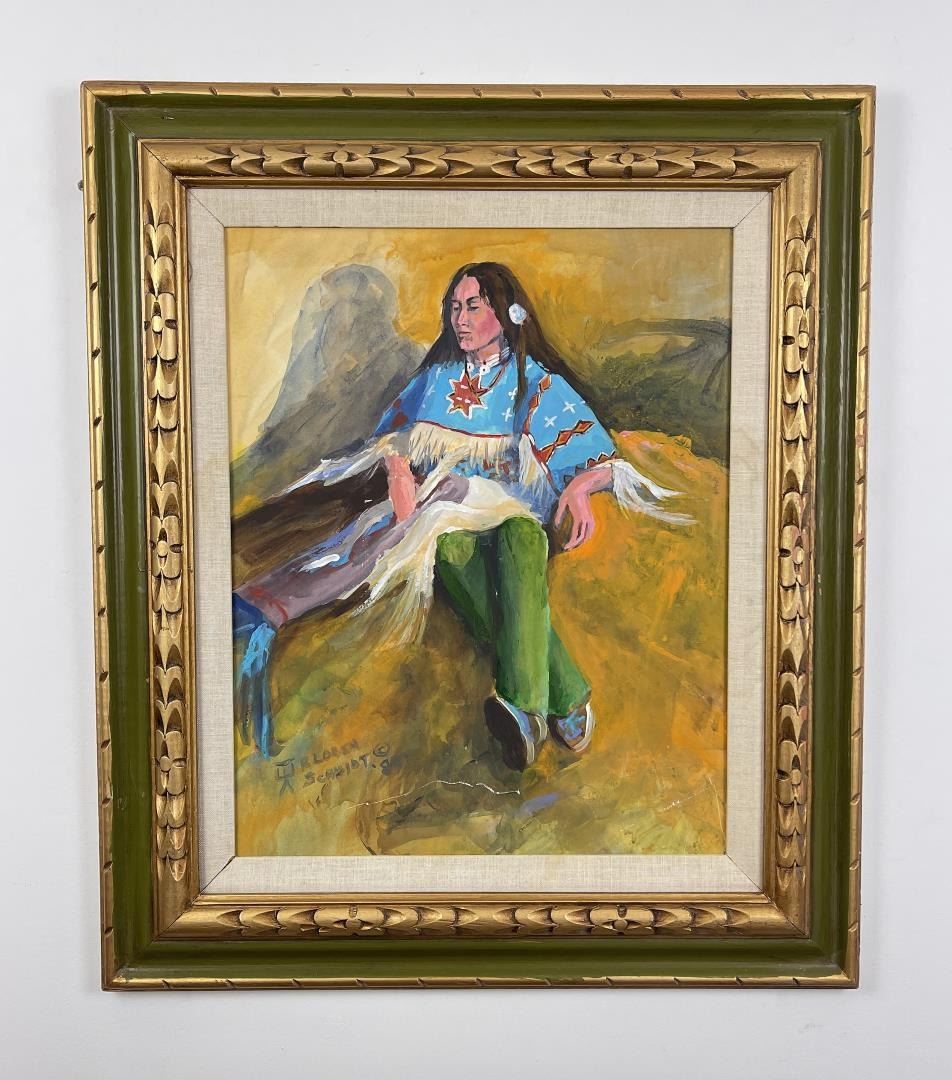 Loren Schmidt Taos New Mexico Indian Painting