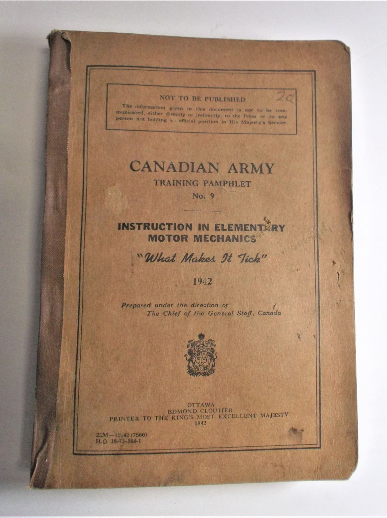 Canadian Army Training Pamphlet: Instructions in Elementary Motor ...