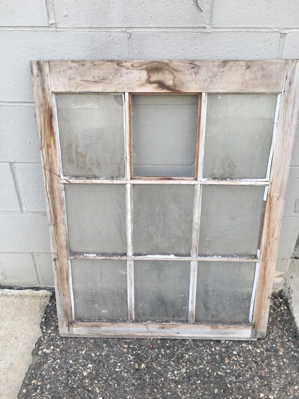 Nine Pane Farmhouse Window - missing one pane of glass