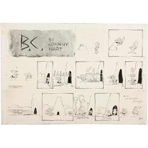 Johnny Hart - B. C. Sunday Comic Strip Original
