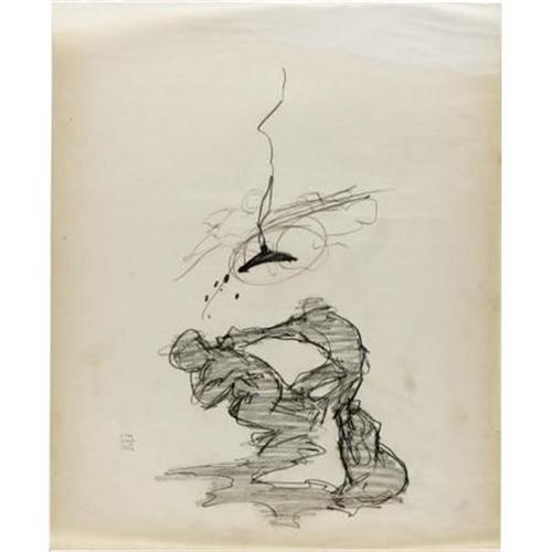 Jeff Jones - Fight Scene Pencil Sketch Original