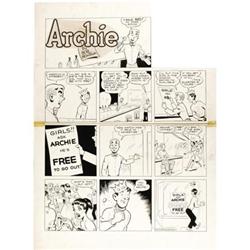 Bob Montana - Archie Sunday Comic Strip Original