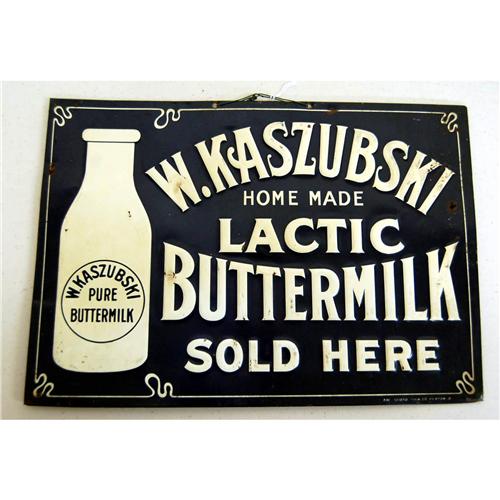 Kaszubski buttermilk tin embossed sign