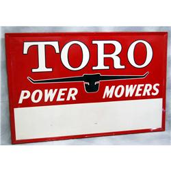 Metal Toro power mowers sign embossed