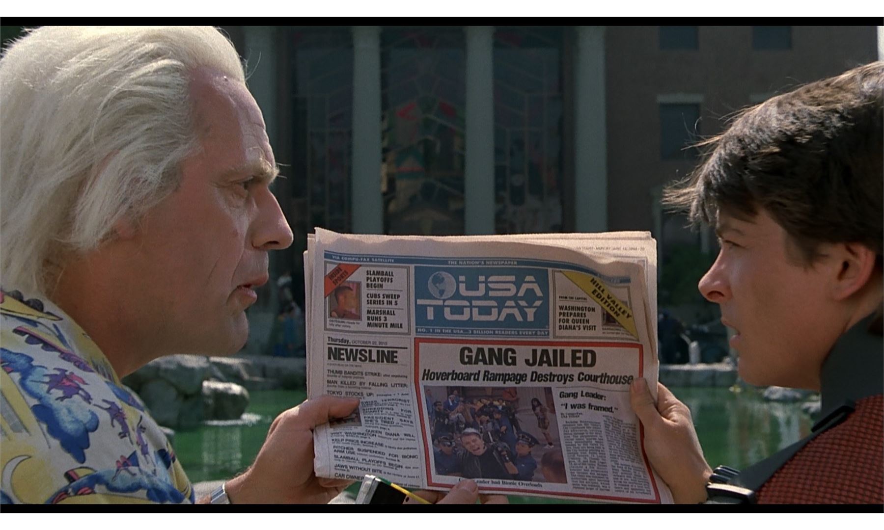Lot # 27: BACK TO THE FUTURE PART II (1989) - "Gang Jailed" USA Today ...
