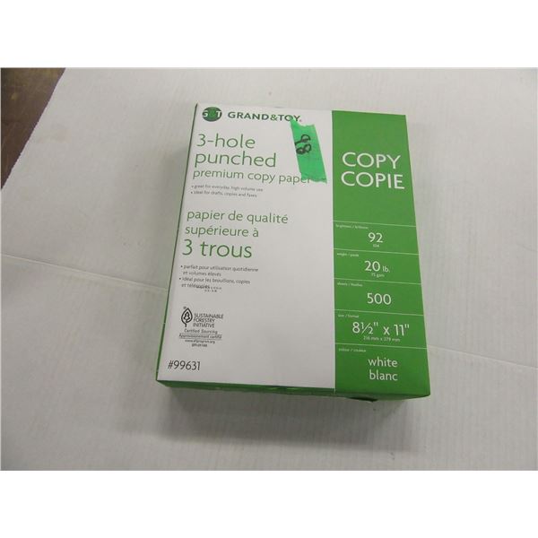 NEW: 3 HOLE COPY PAPER (500 SHEETS)