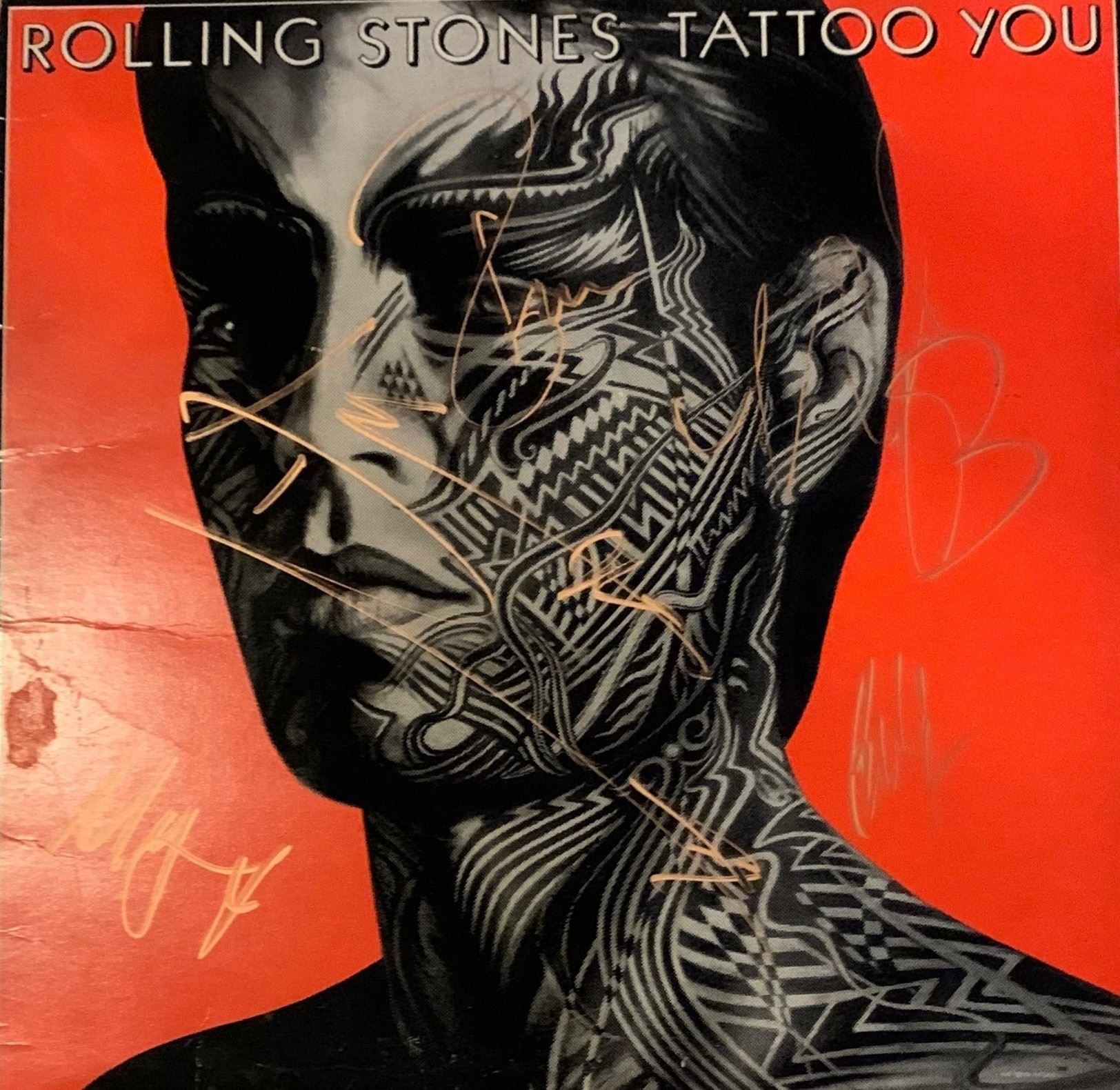 Signed Rolling Stones Tattoo You Album Cover