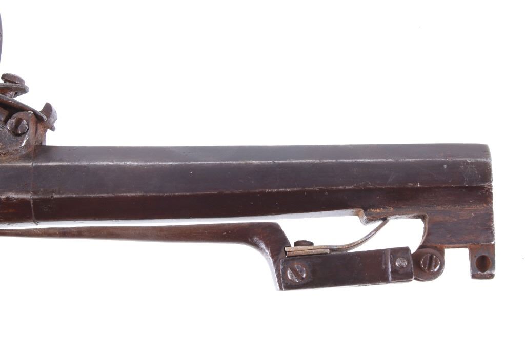 Rare 1870's Flintlock Pistol Spring Loaded Bayonet