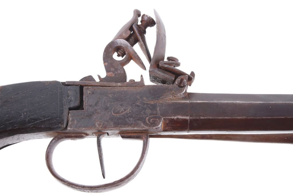 Rare 1870's Flintlock Pistol Spring Loaded Bayonet