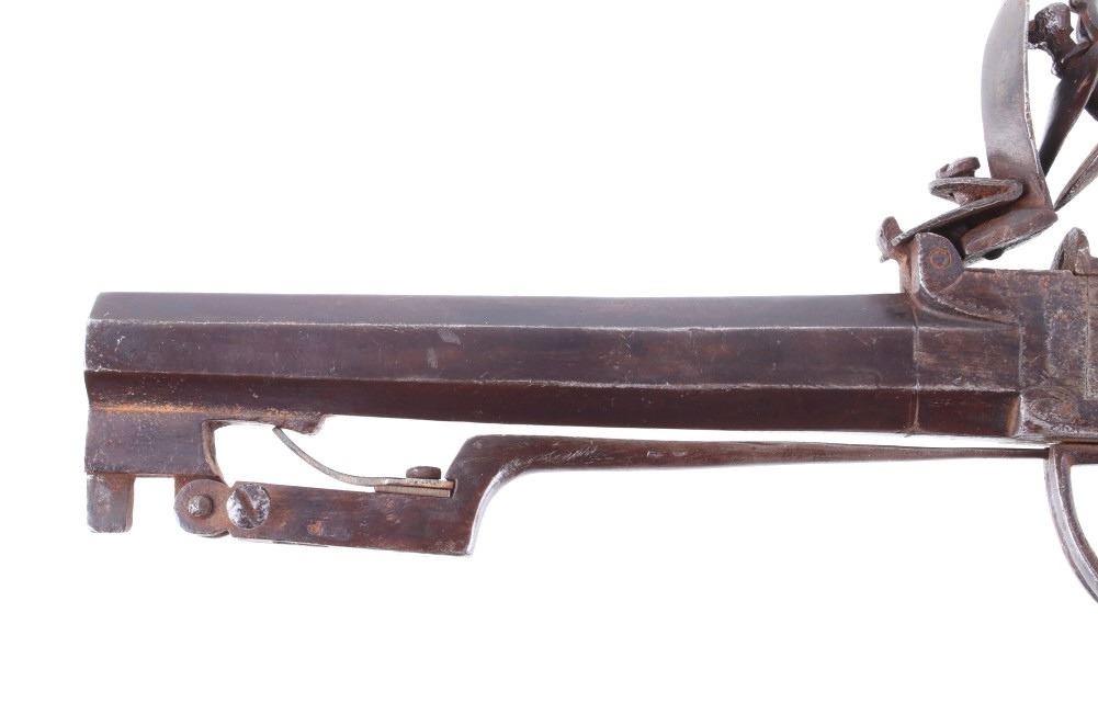 Rare 1870's Flintlock Pistol Spring Loaded Bayonet