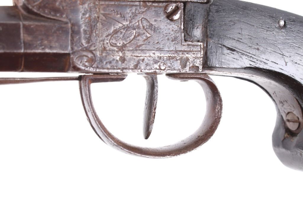 Rare 1870's Flintlock Pistol Spring Loaded Bayonet