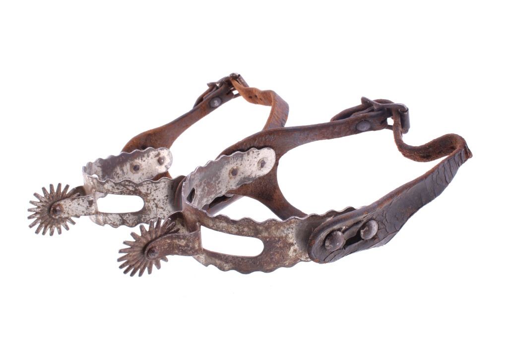 19th Century Hand Forged Steel Vaquero Spurs