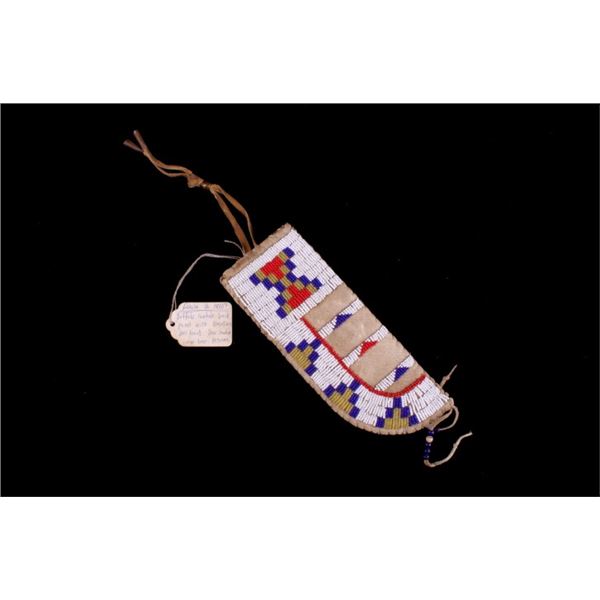 Lakota Sioux Beaded Buffalo Parfleche Knife Sheath