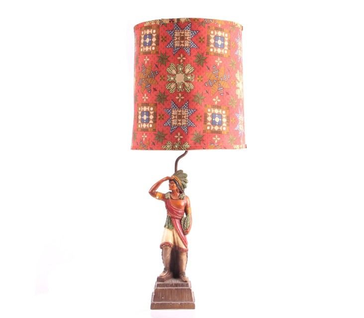 Native American Indian Table Lamp & Shade