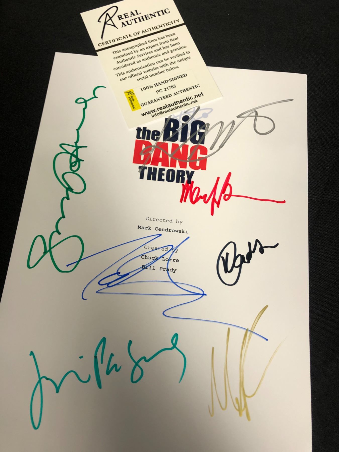 The Big Bang Theory Multi Signed Script Cover W Johnny Galecki Jim