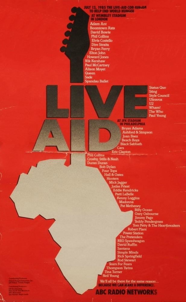 Live Aid at JFK Stadium, Philadelphia, 1985 poster.