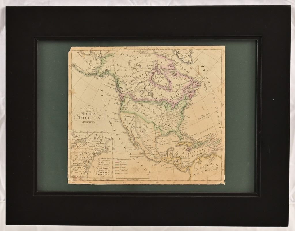 1830 Map of N. America Shows Texas Part of Mexico