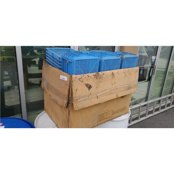 Large Box Of New Blue Parts Bins