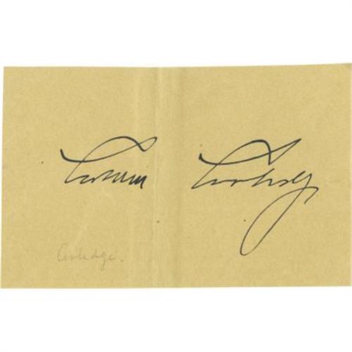 Calvin Coolidge Signature “Calvin Coolidge”