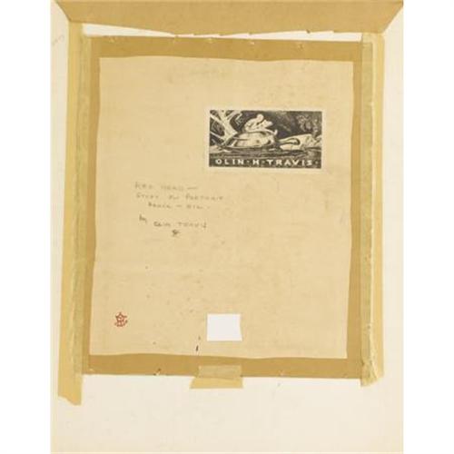 OLIN TRAVIS, Early Texas Art, oil/paper