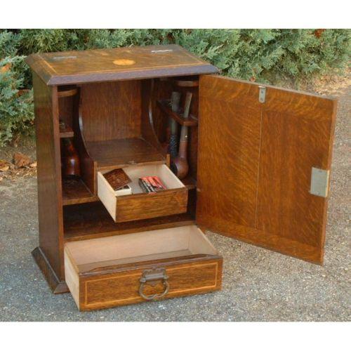 Antique Victorian oak pipe box