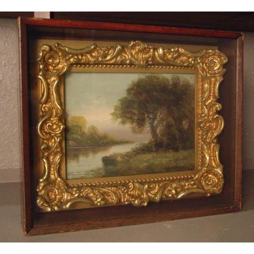 H Hartman Victorian oil painting landscape