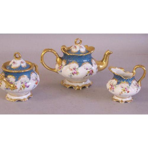 Dresden porcelain tea set 24k gold